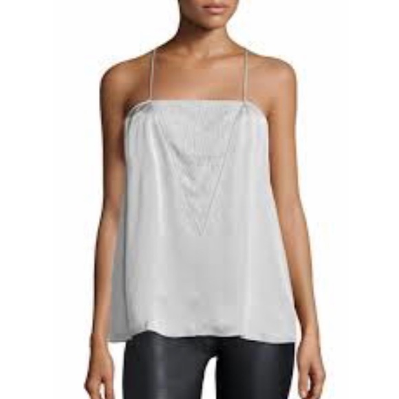 Halston Heritage | Tops | Halston Heritage Silk Lace Racerback Split ...